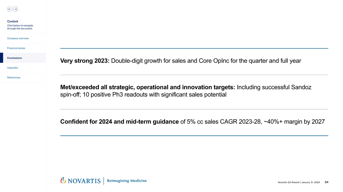 2023 Q4 and Full Year Results Presentation & Transcript | Novartis