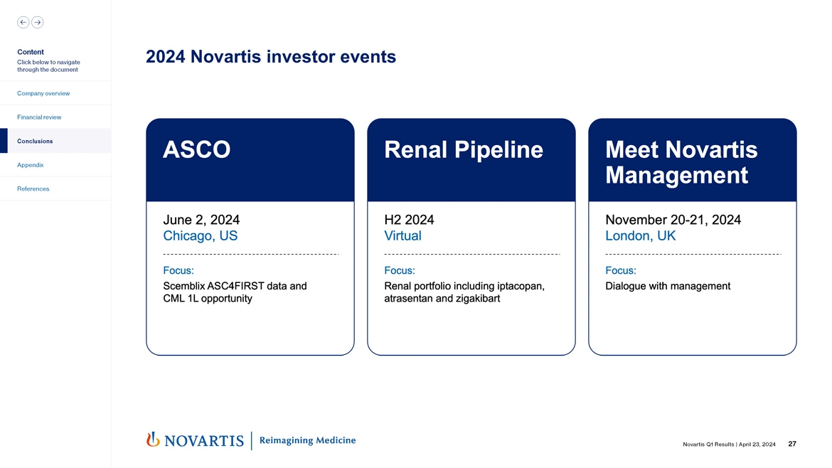 2024 Q1 results presentation and transcript | Novartis