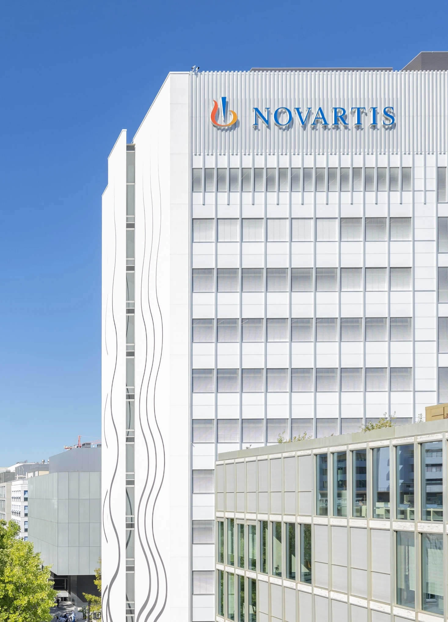 Novartis logo on the Banting 1 building, Novartis Campus Basel ...